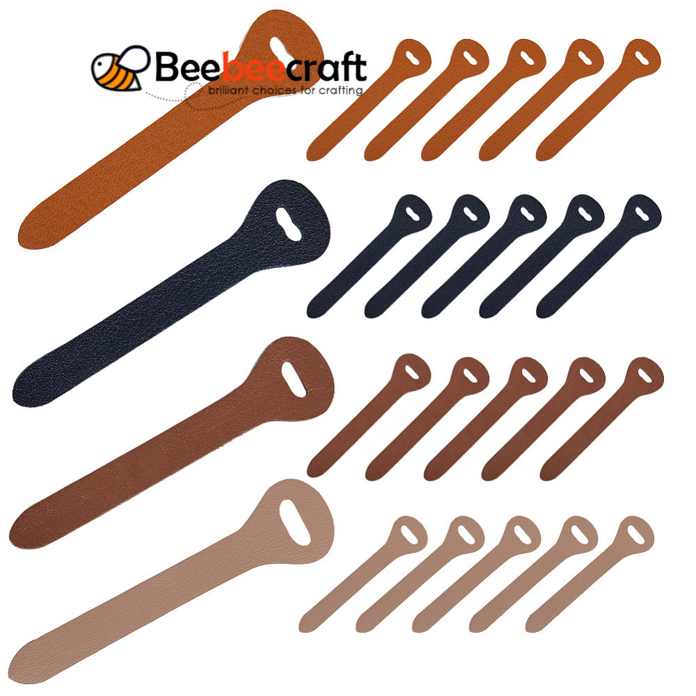 1Bag 24Pcs 4 Colors Cowhide Zipper Puller Head for Bag Suitcase Mixed ...