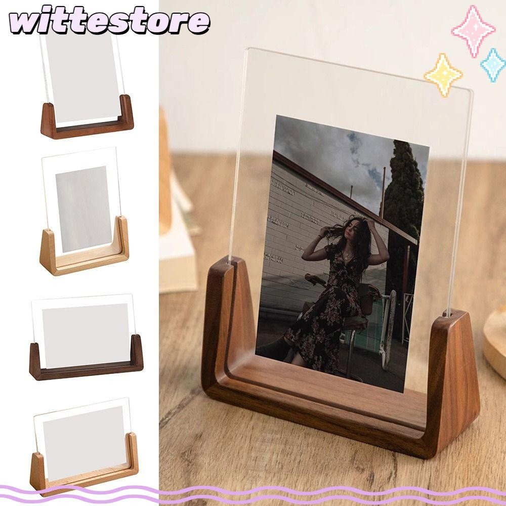WITTE Photo Frame, Acrylic Transparent Wood Pictures Frame, Display ...
