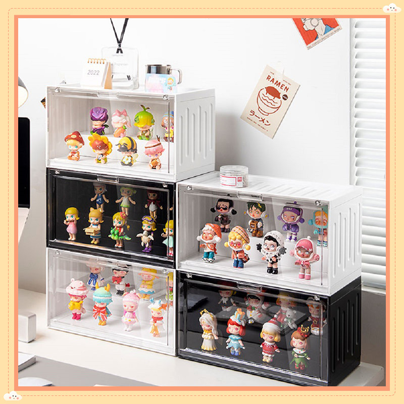 2 Layers Toy Display Storage Box Transparent Blind Box Display Cabinet ...