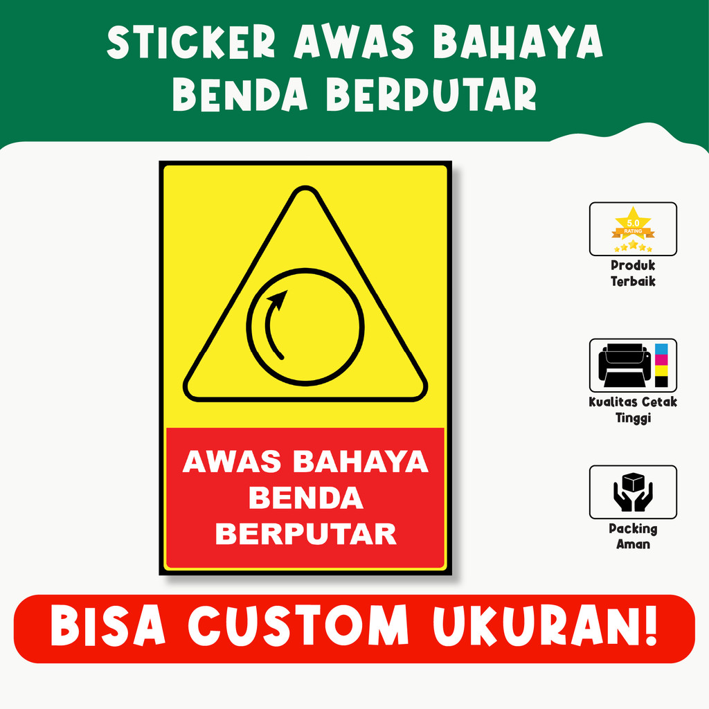 Sticker Beware of Rotating Dangers – Waterproof, Premium Vinyl, Custom ...