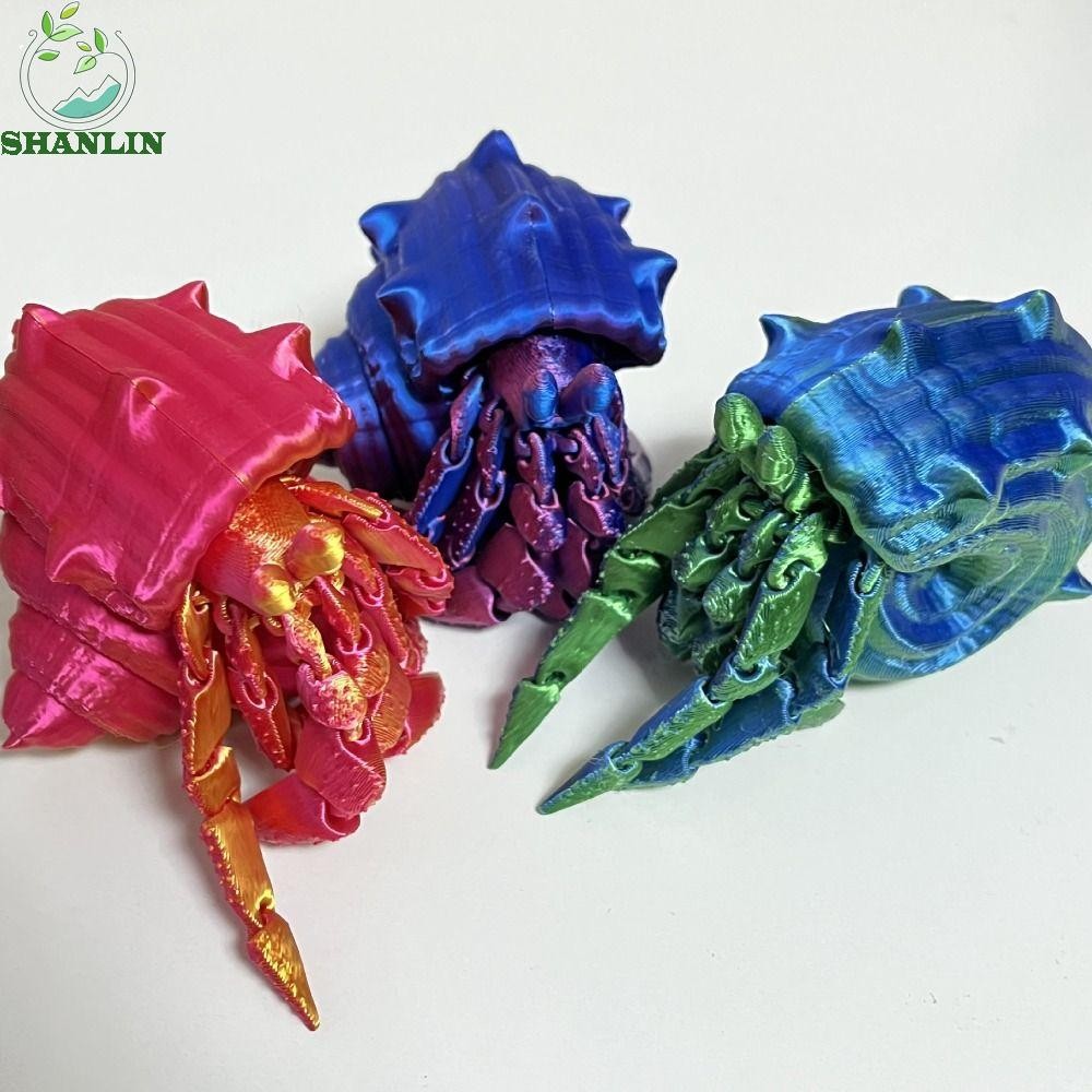 SHANLIN 3D Printed Hermit Crab, Removable Conch Shell 3D Printed ...