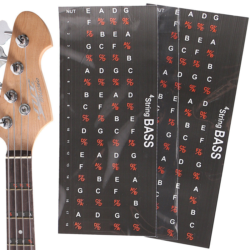 1 Guitar Fretboard Sticker Guitar Scale Sticker 4 Strings 5 Strings ...