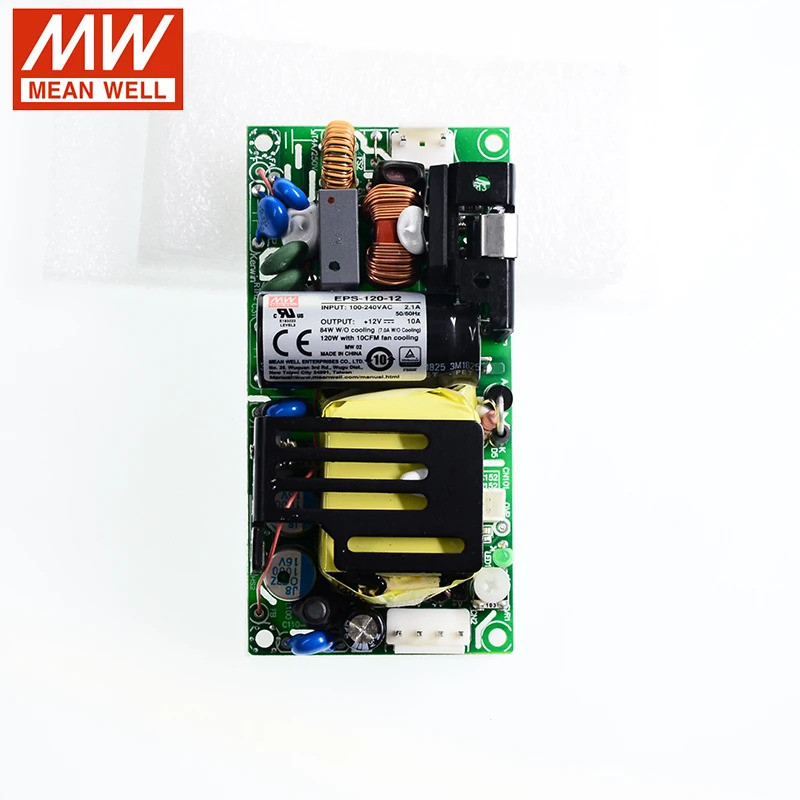 MEAN WELL EPS-120-12 120W 12V Industrial Open Frame Switching Power Supply 110V/220VAC to 12V DC ...