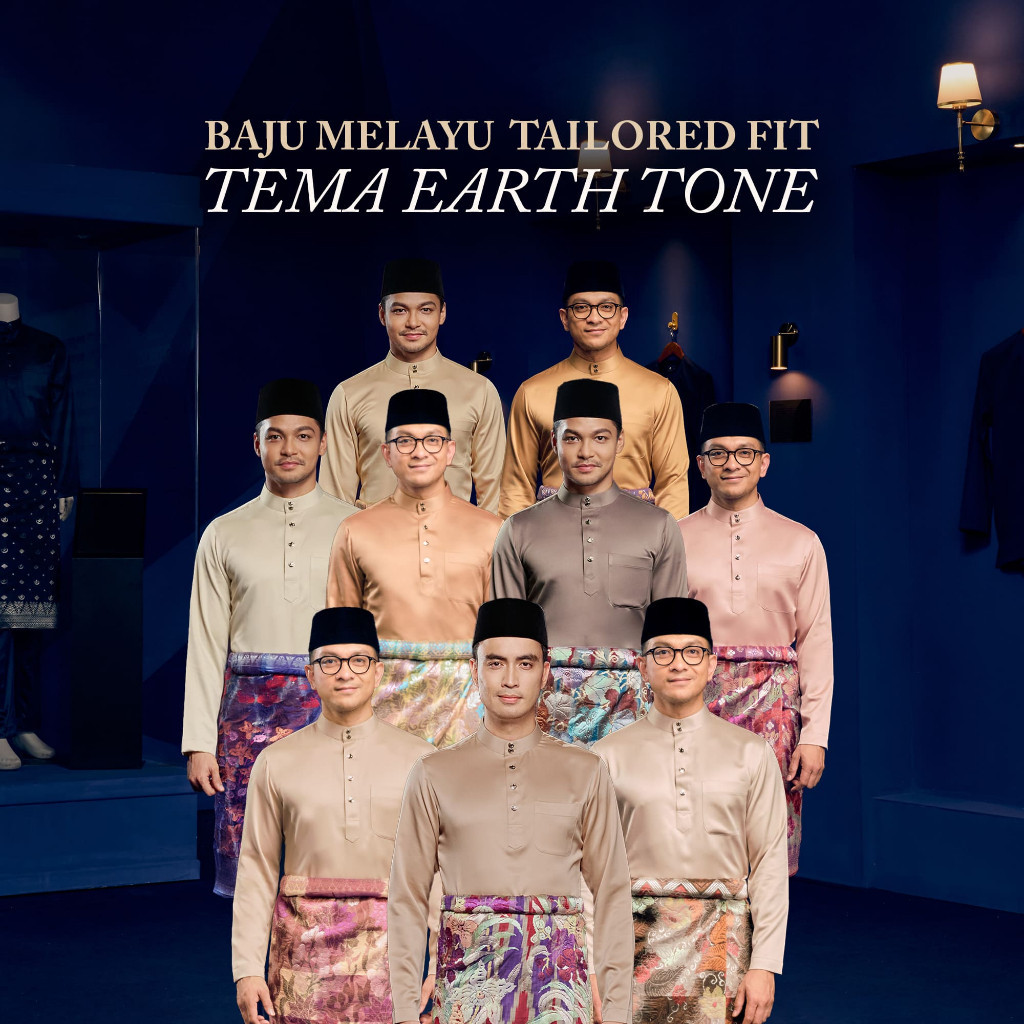 Ready Stock Tema Earth Tone - Baju Melayu Tailored Fit Bulan Bintang HQ ...