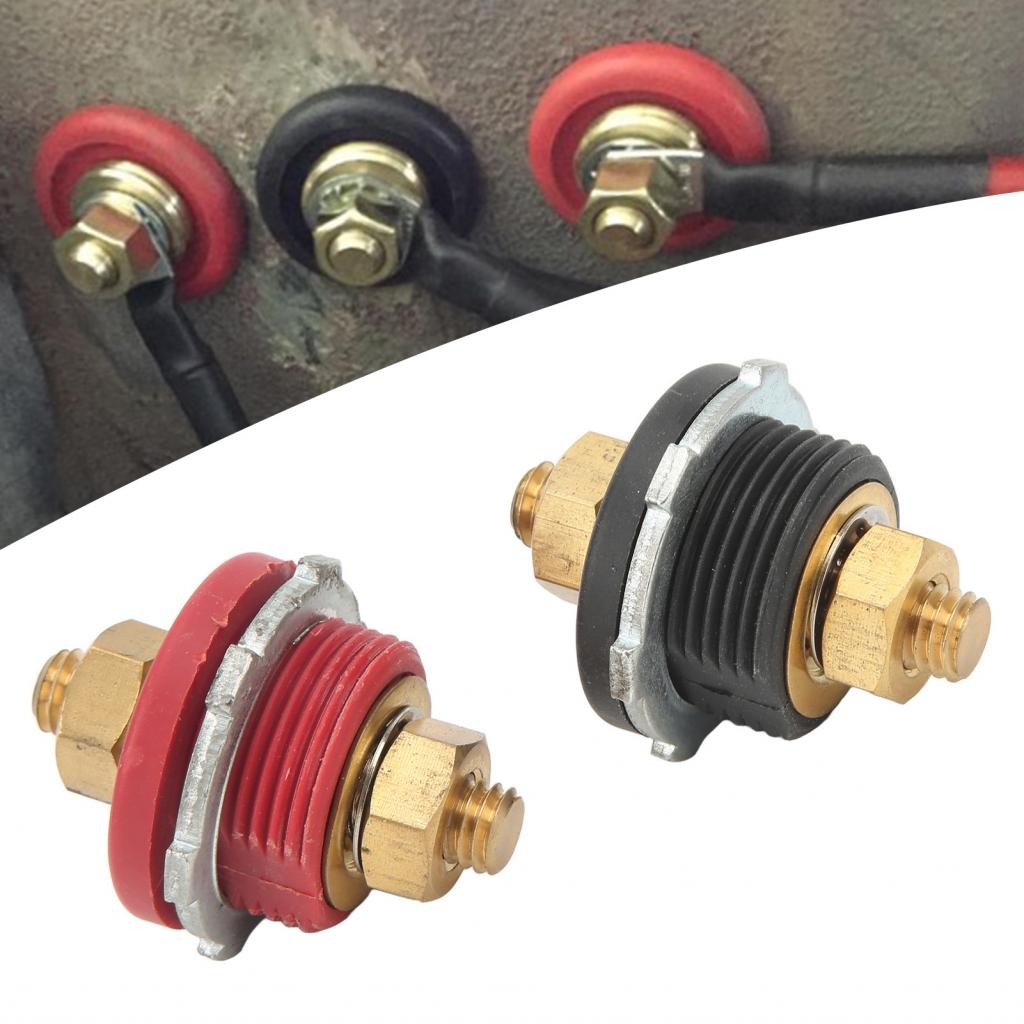 Ssrroo Battery Terminal Stud 2 Pcs 3/8in Thru Panel Connector 250A ...