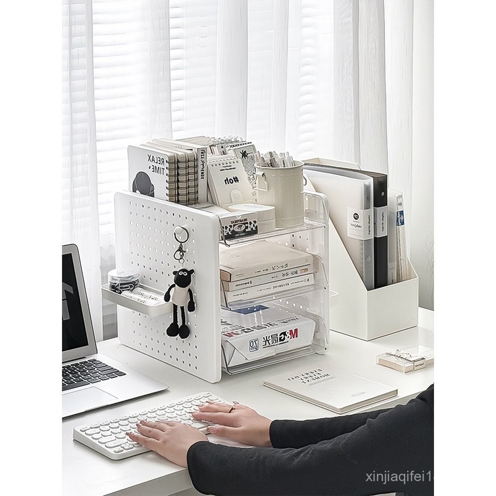 Desktop File Storage Rack Office Multi-Layer A4 Paper File Data Rack ...