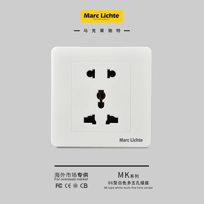 European Hong Kong Style Switch Socket Panel Universal Five-Hole Porous ...