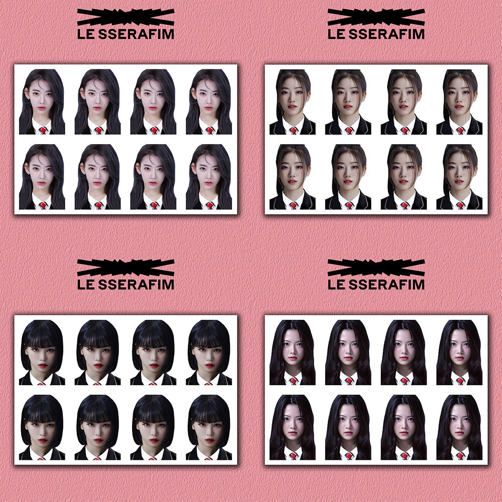 Kpop LE SSERAFIM FEARLESS Lesserafim Identity Card Photocards School ID ...