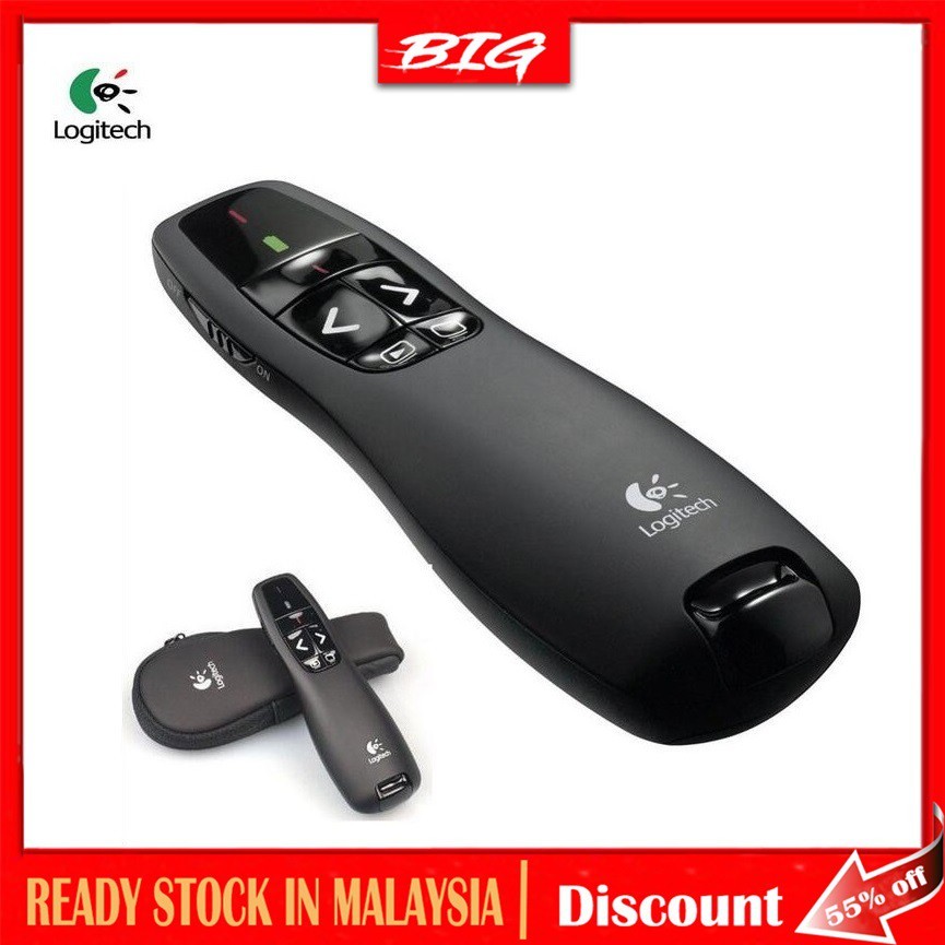Logitech R400 Wireless Presenter Laser Pointer PPT USB | Shopee Malaysia