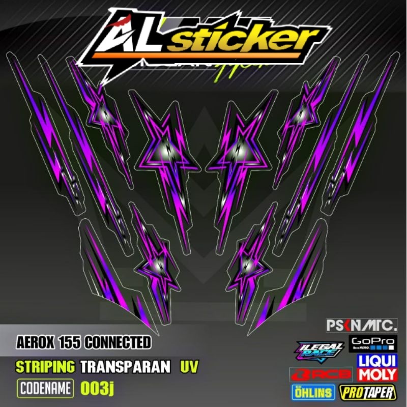 UNGU Decal Sticker Striping Transparent Uv Variations Aerox Star Aerox ...