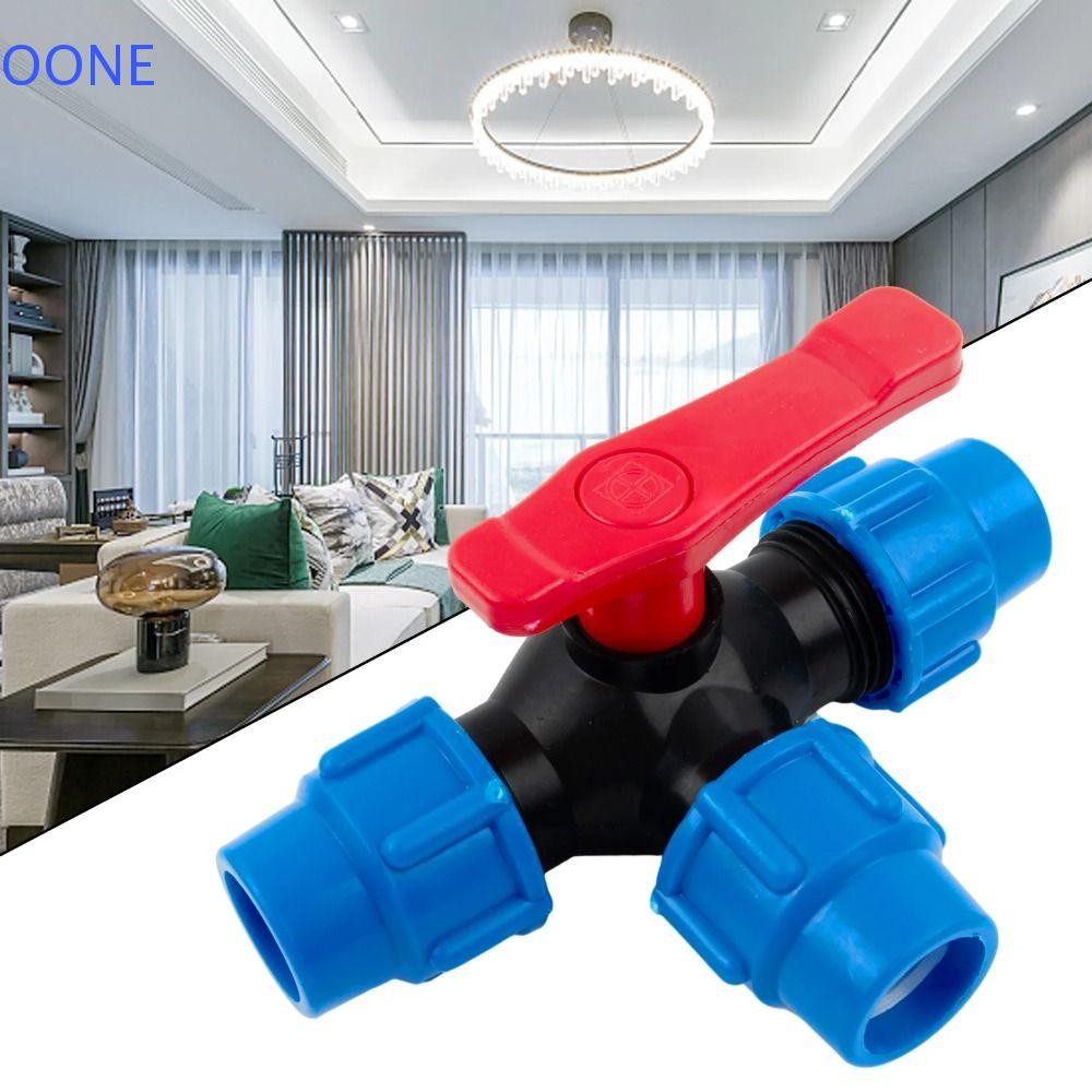 OONE 3-Way Ball Valve, 20/25/32/40/50mm Easy To Install PE Pipe Faucet ...
