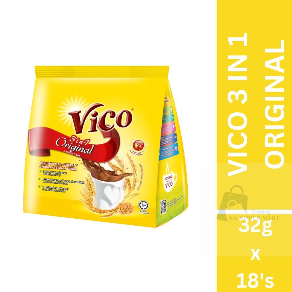 VICO 3in1 Original Chocolate Malt Drink (32g x 15's) | Shopee Malaysia