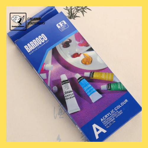 Barroco Acrylic Colour Paint Set / Economy Acrylic Paint Set (12 ...