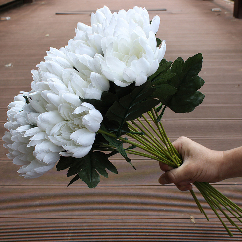 Single Artificial Chrysanthemum Daisy Funeral White Flower Grave ...