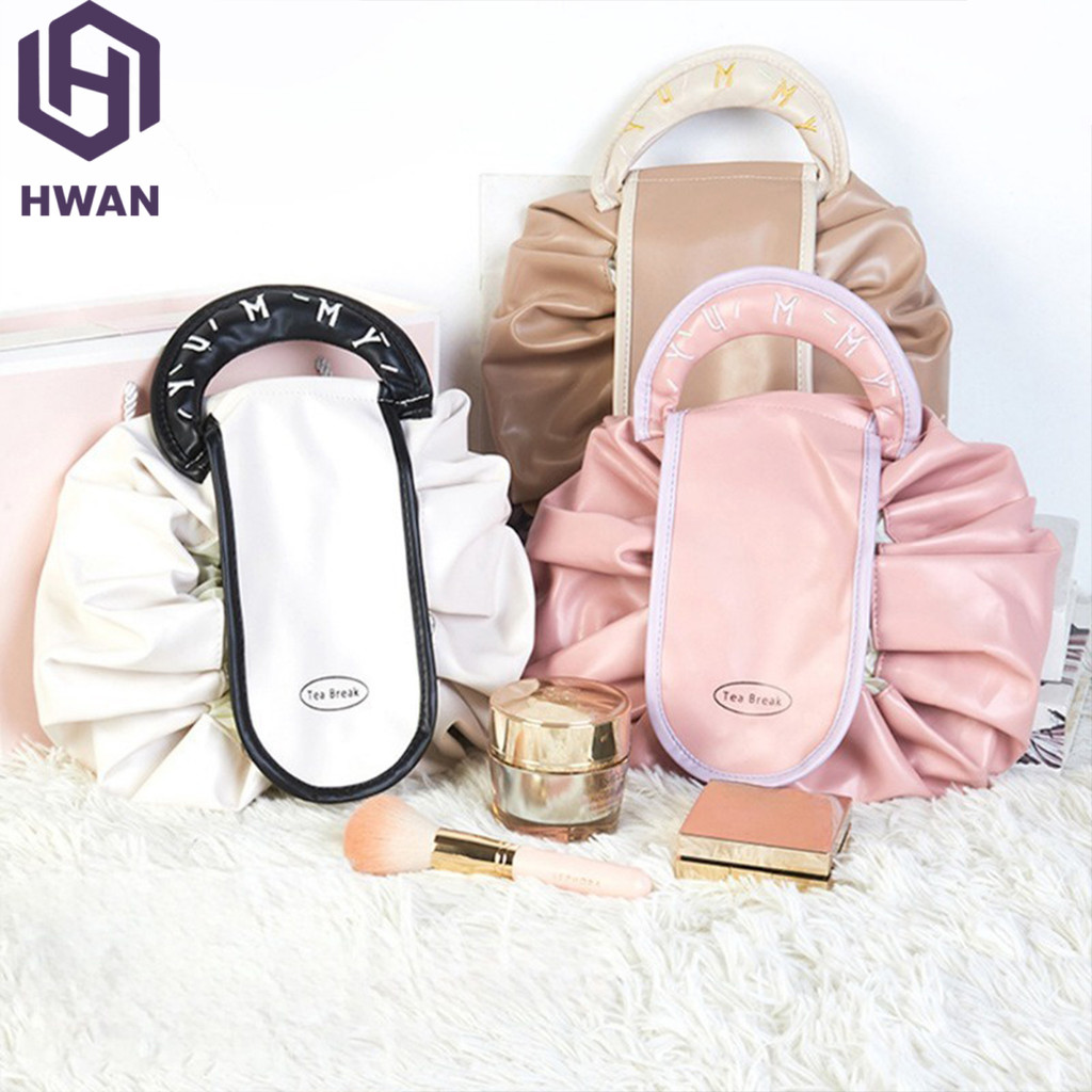Makeup Bag Large Capacity Travel Makeup Bag Portable Lazy Drawstring ...
