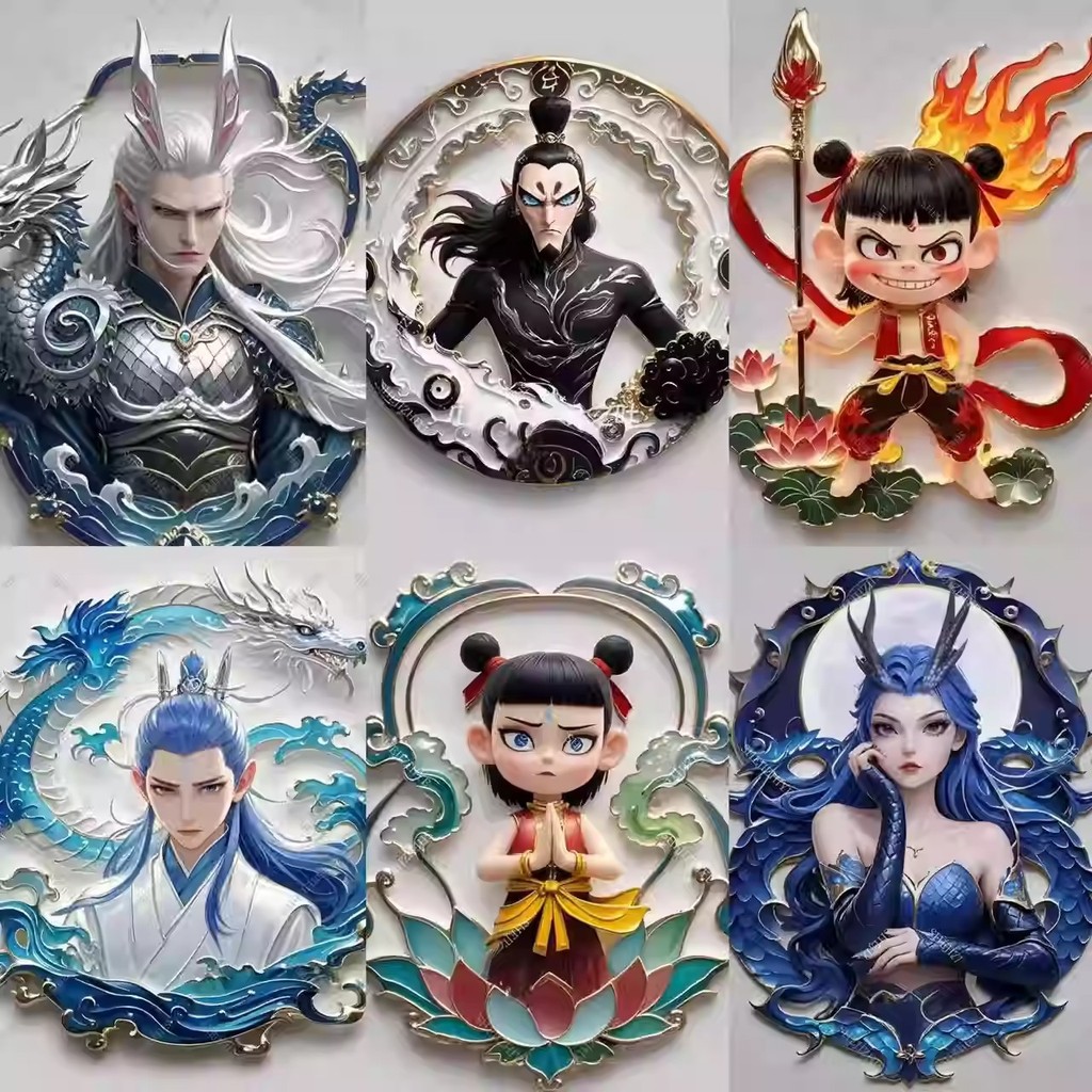Nezha 2 Magic Boy Haunted Sea Metal Refrigerator Stickers Magnetic ...