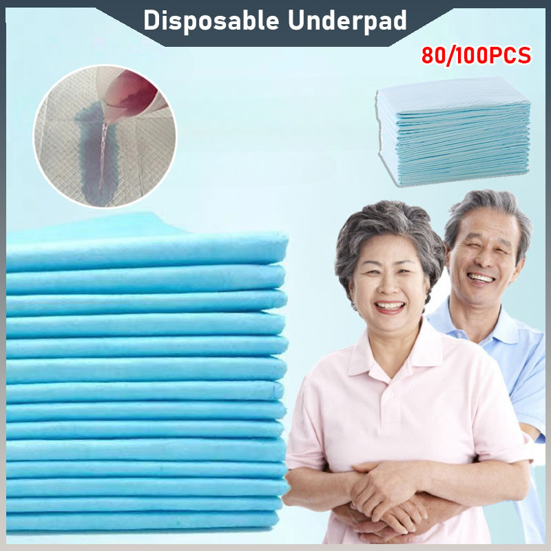 80/100pcs Disposable Pad Adult Incontinence Underpad Breathable ...