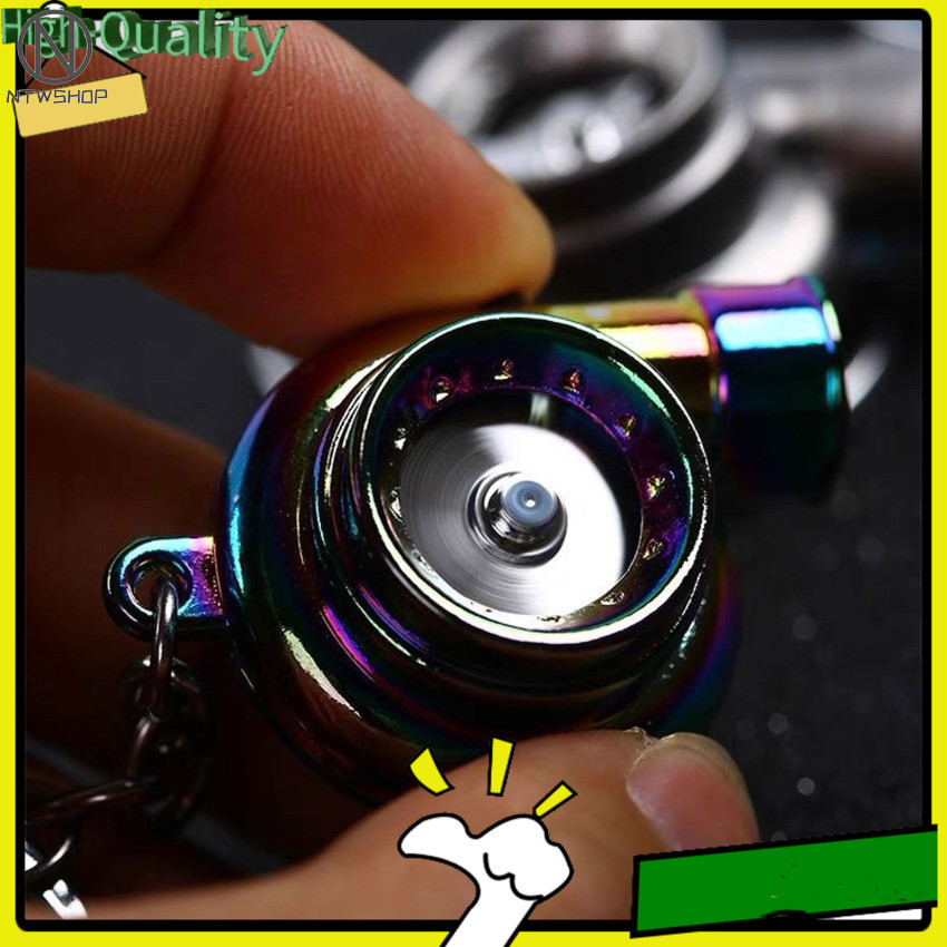 Car Metal Keyring Sound Turbo Key Sleeve Bearing Spinning Model Turbine ...