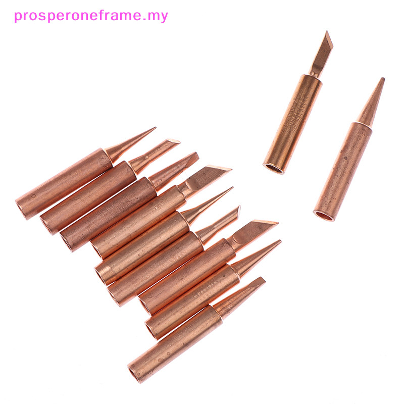 prosperoneframe 5/6pcs Pure Copper 900M-T Solder Iron Tip Lead-free Solder Tip Welding Head MY ...
