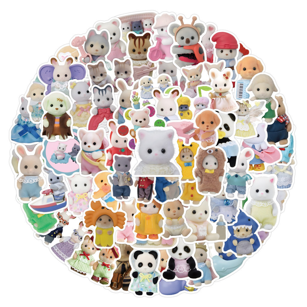 120/60PCS Cute Calico Critters Waterproof Graffiti Stickers for Helmet ...