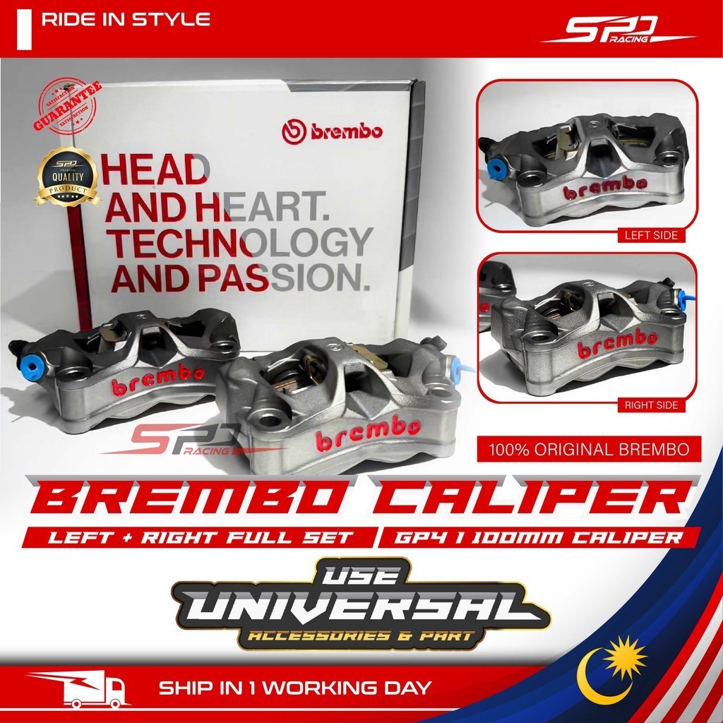 Original Brembo Stylema Brake Caliper ( Left / Right ) Full Set I GP4 100MM I Brek Kaliper I 100 ...