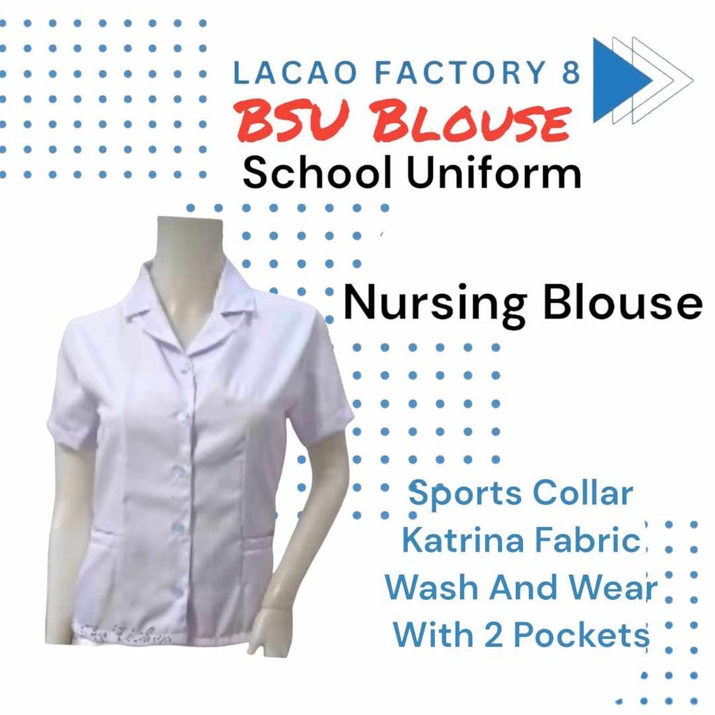 LF8 SCHOOL BLOUSE UNIFORM WASH AND WEAR BULSU BLOUSE | Shopee Malaysia