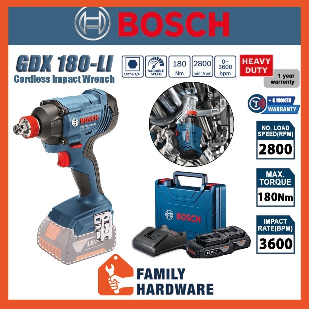 Bosch Gdx 180 Li Professional Dual Bit Holder Cordless Impact Driver
