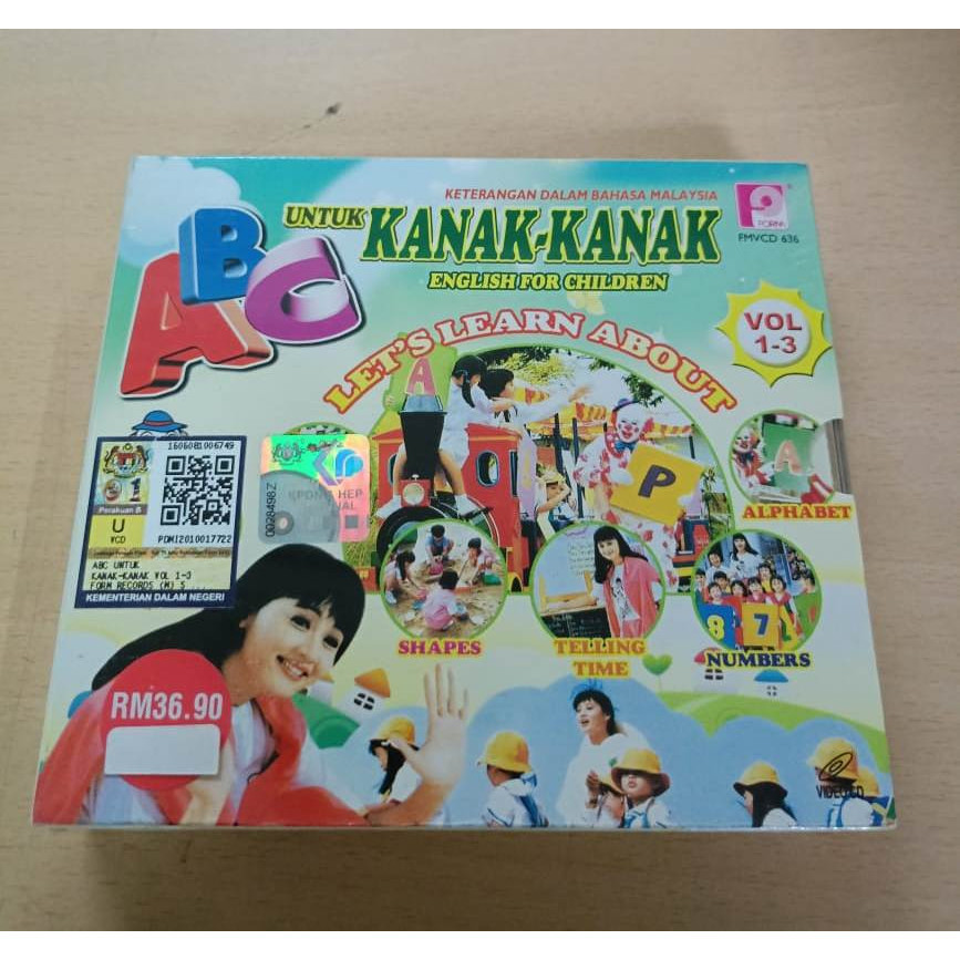 ABC Untuk Kanak-Kanak English For Children Vol.1-3 VCD Keterangan Dalam ...