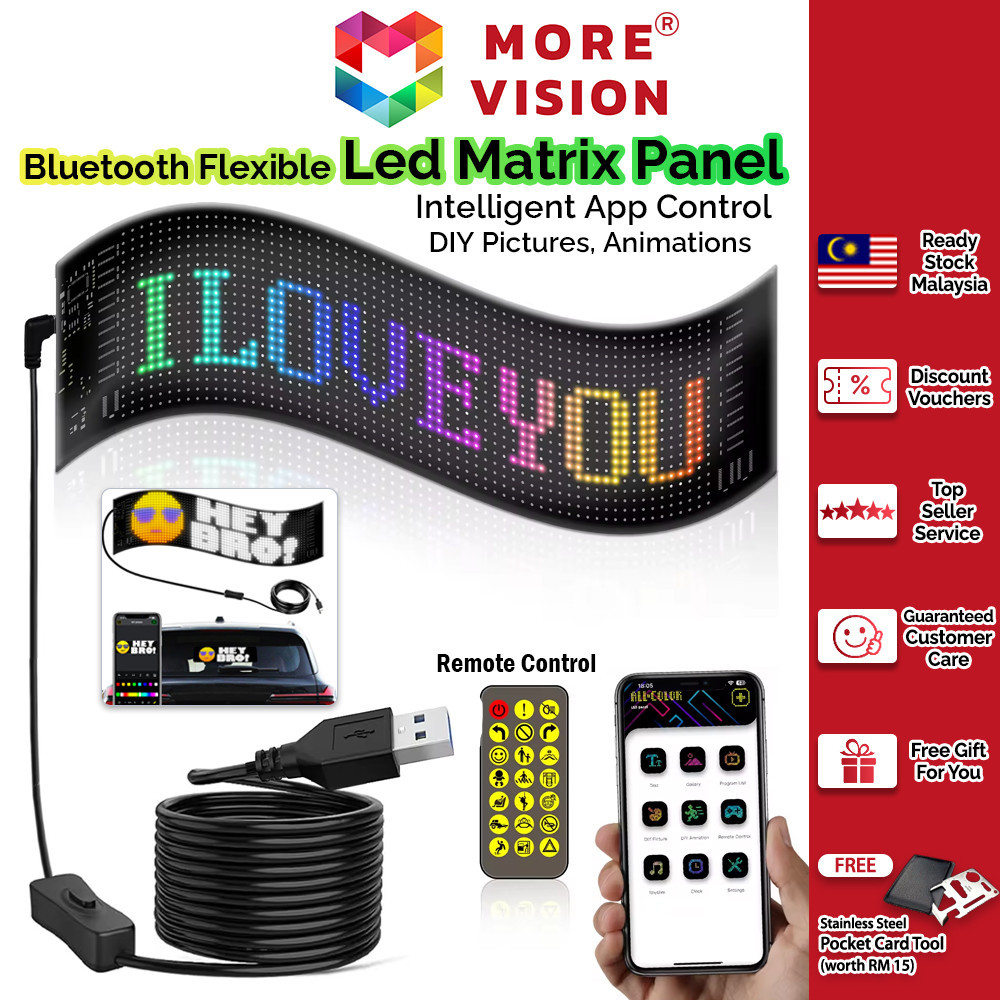 LED Matrix Pixel Panel Bluetooth APP USB Flexible Addressable RGB ...