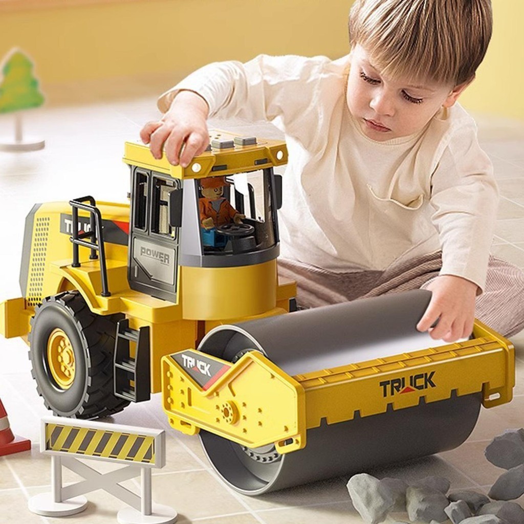 Steamroller Truck Construction Toy Friction Powered Inertia Car Toy ...