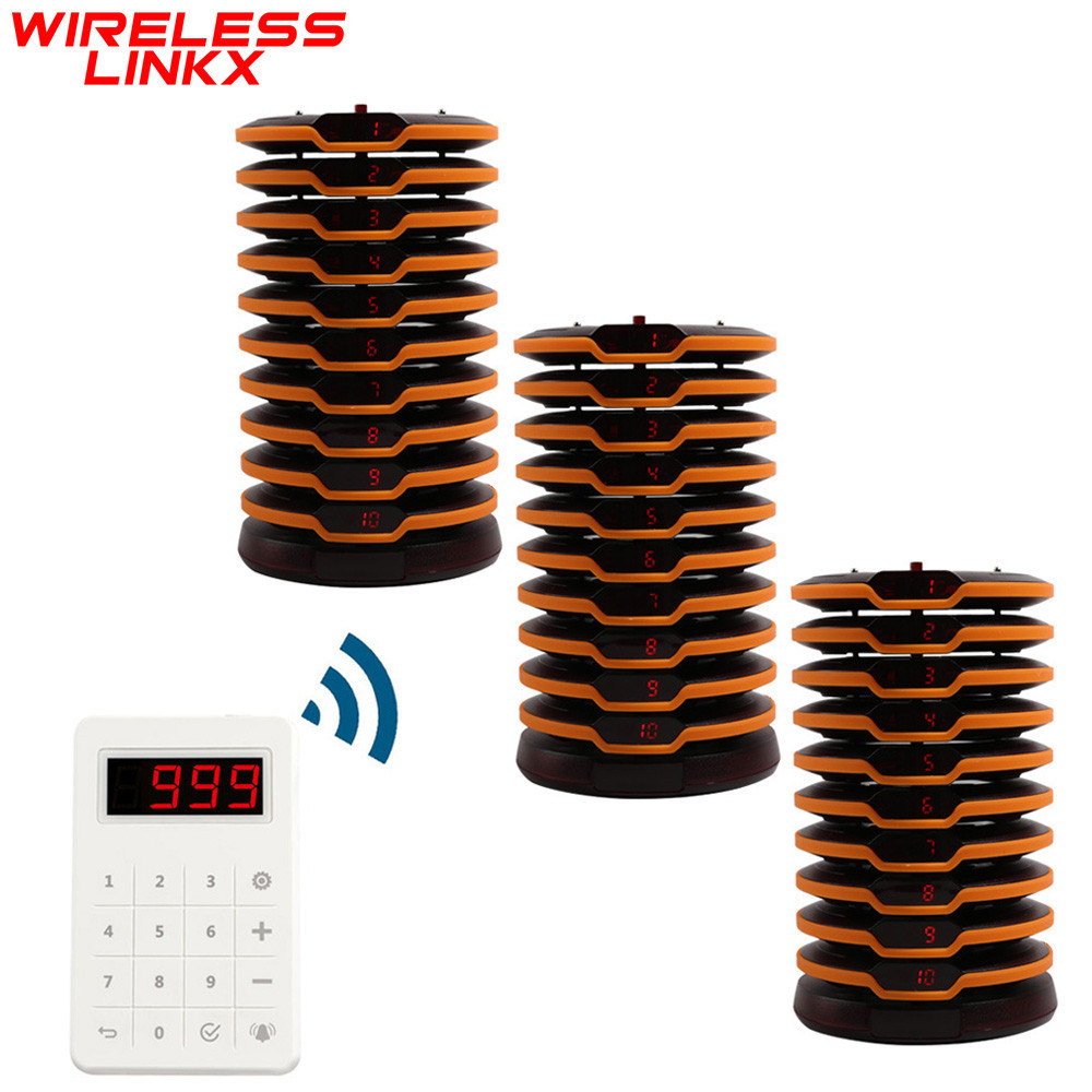 Wireless Restaurant Coaster Pager Guest Customer Paging System with ...