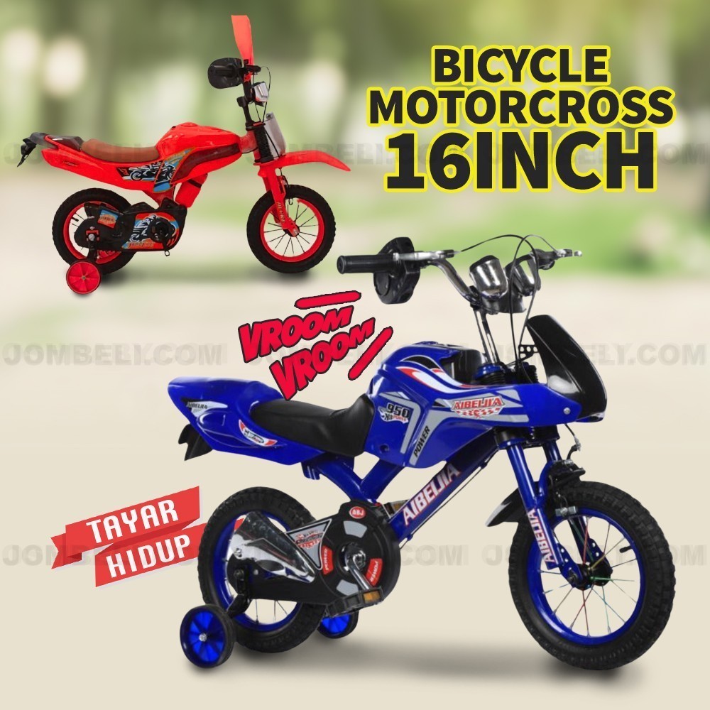 5-8yrs BICYCLE MOTORCROSS 16 INCH basikal motorcross budak motor ...