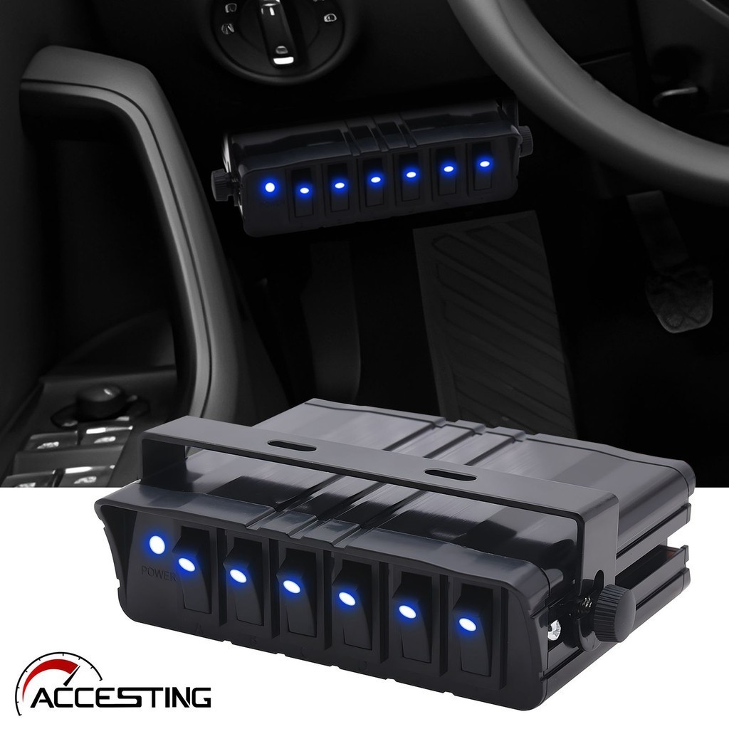 6 Gang Rocker Toggle Switch Panel Box SPST On/Off Switch Panel Box 40 ...