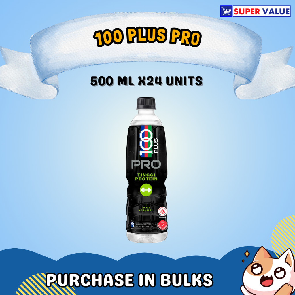 100PLUS PRO HIGHPROTEIN Isotonic Drink 500ml x 24 - Boost Performance with Protein-Packed ...