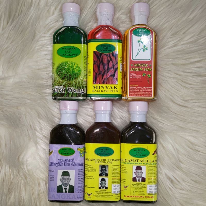 Minyak Panas Serai wangi Kayu Merah Jarum Mas Pati Gamat Minyak Angin ...