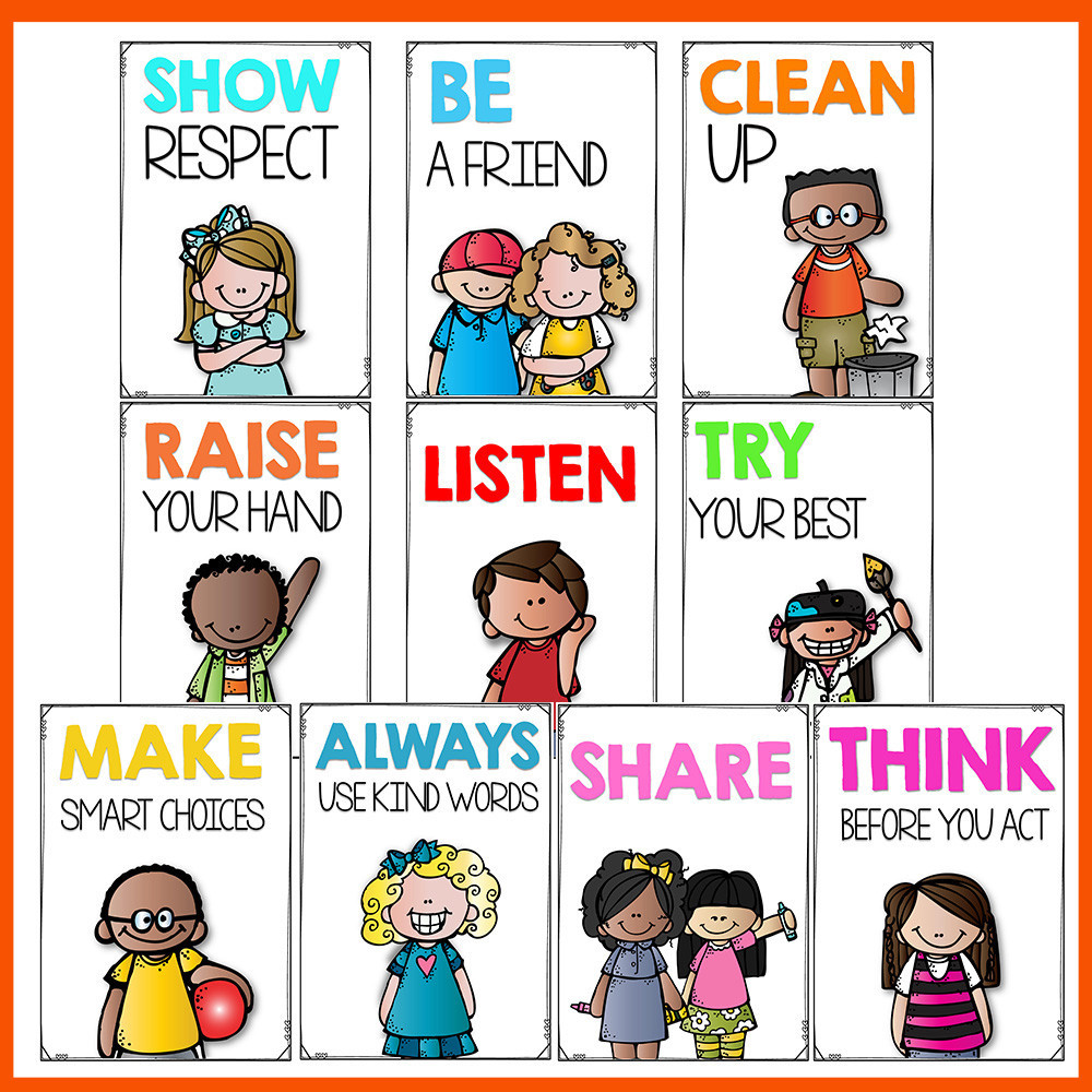 10 Pcs Classroom Rules Educational Posters -Motivational Posters for ...