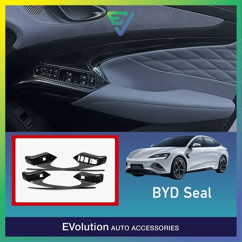 BYD Seal Carbon Fiber Window Switch Panel Cover Interior Door Handle ...