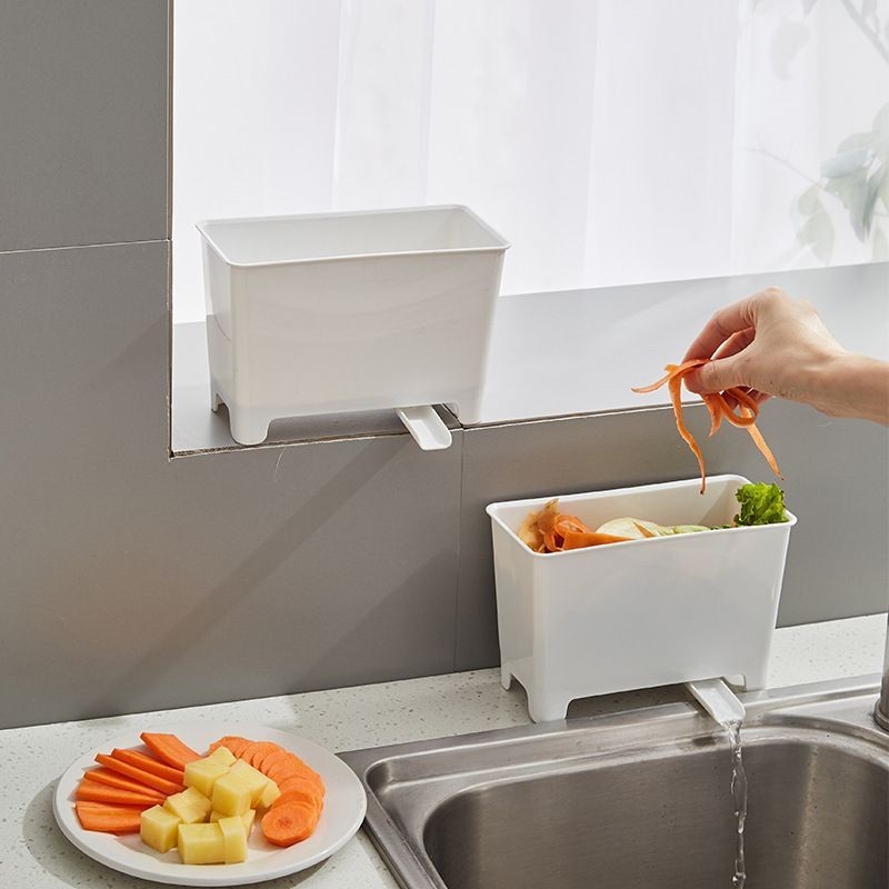 Leftover food bin placed next to the sink with drainage mouth 18x8 ...