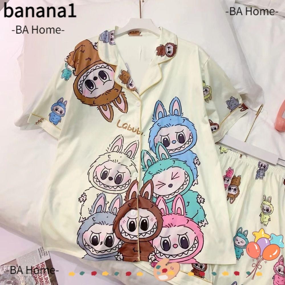 BA Pajamas, Kawaii Anime Cartoon Women Pajamas, Full Print Short Sleeve ...