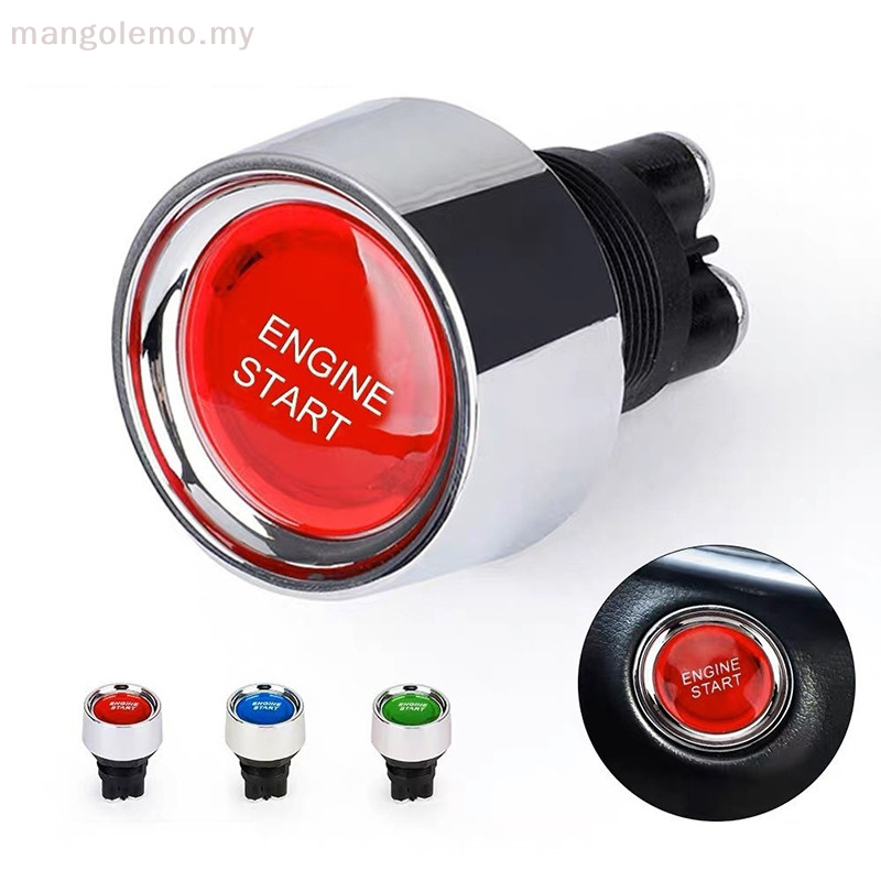 [MANGO] 1PC 12V 50A 3 Pin SPST Momentary Keyless Push Button Starter Switches ON OFF For Cars ...