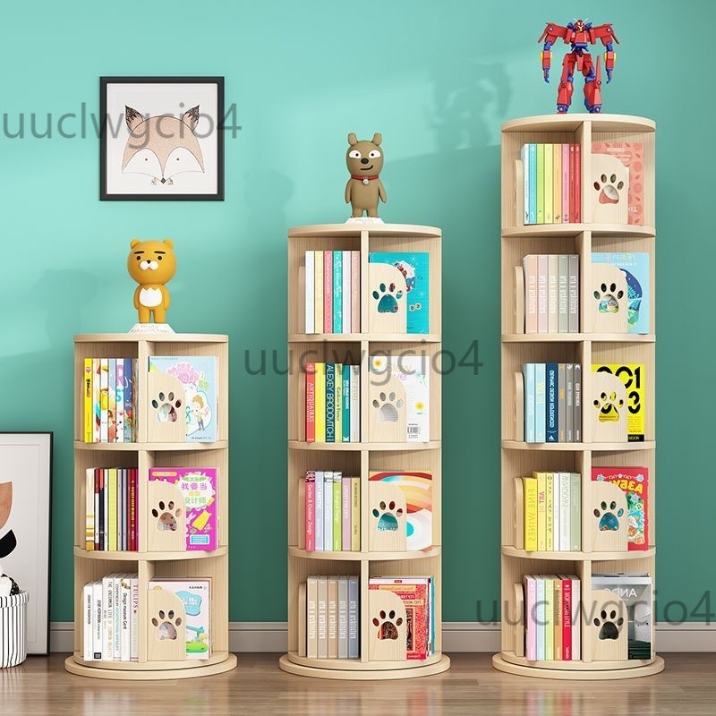 NEW Solid Wood 360 Rotating Book Shelf Children Bookcase/Rak Buku ...