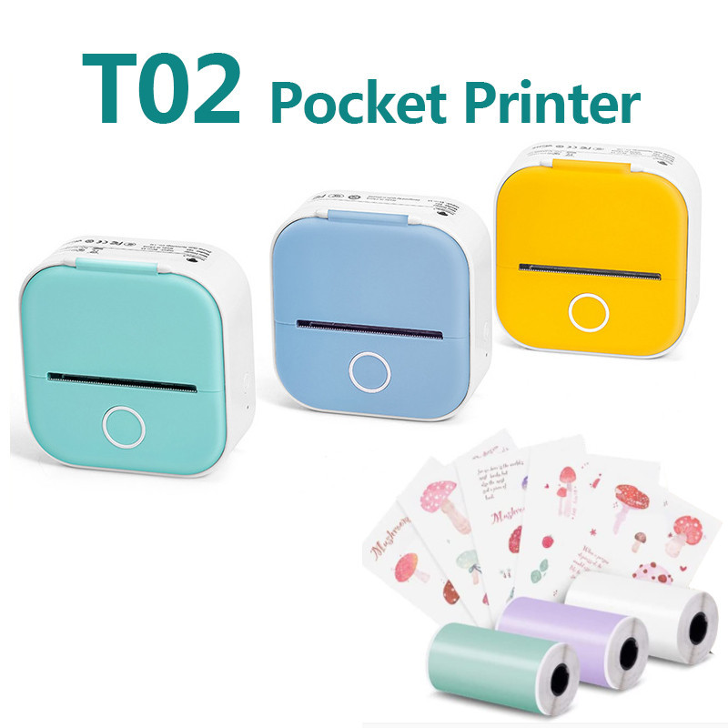 Phomemo T02 Label Maker Sticker Printer Machine Inkless Portable Study ...