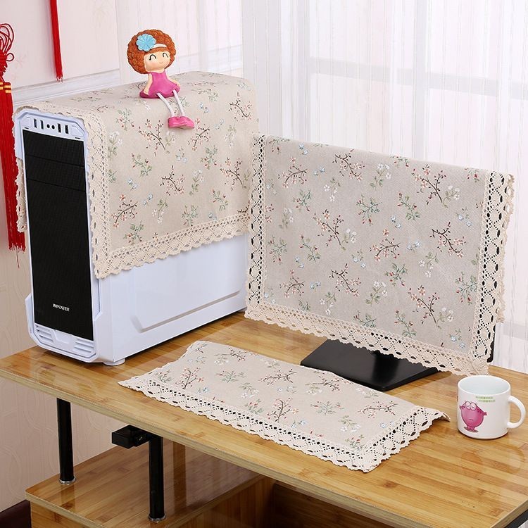 Computer dust cover cotton linen cloth LCD computer cover cloth towel ...