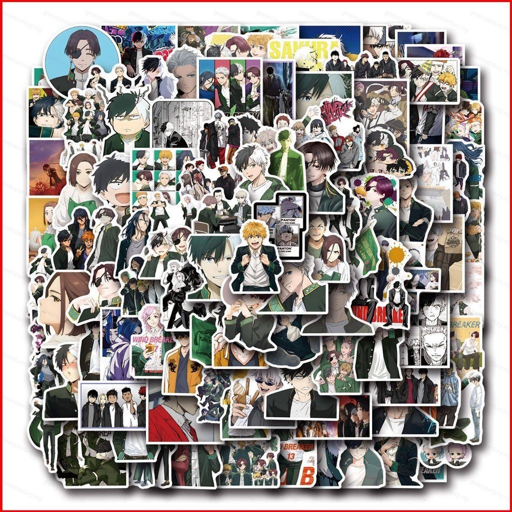 YS 110PCS/set Wind Breaker Creative decal decorative luggage water cup ...