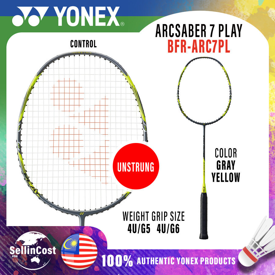 Original Yonex Arcsaber 7 Play Badminton Racket Racquet Frame (Unstrung) 4UG5/G6 19-27lbs Tennis ...