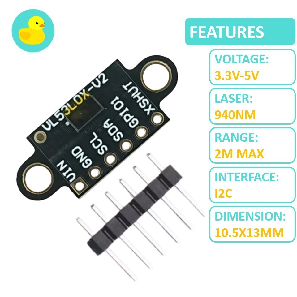 GY-530 VL53L0X ToF Time of Flight Laser Ranging Distance Sensor Module ...
