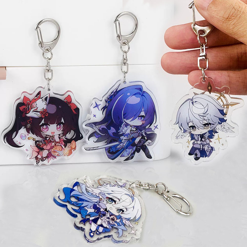 Anime Game Honkai: Star Rail Keychains Fashion Double Sides Acheron ...