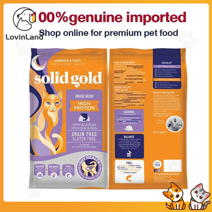 SolidGold High Protein Dry Cat Food With Digestive Probiotics And Omega 3 for All Stage Cats ...