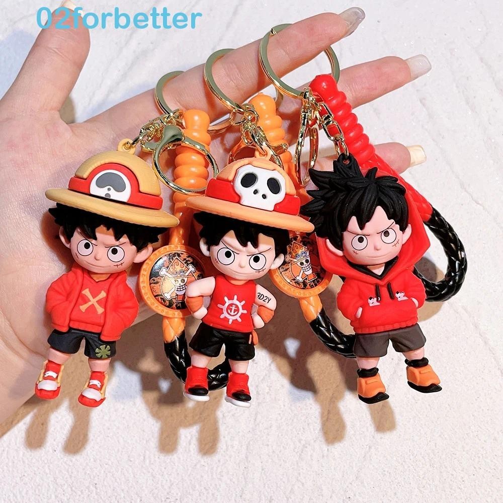 FORBETTER Luffy Doll Key Chain, Hat Sauron Chopper Ace Key Ring, Cute ...
