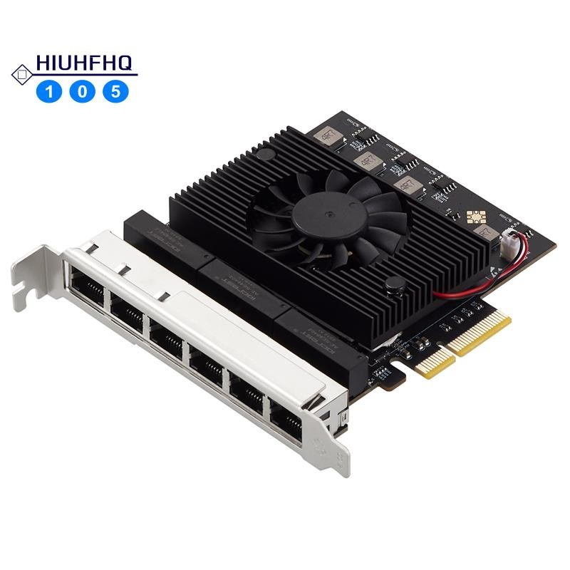 6 Ports PCIe 2.5 Gigabit Network Card RJ45 2500Mbps NIC Realtek 8125B ...